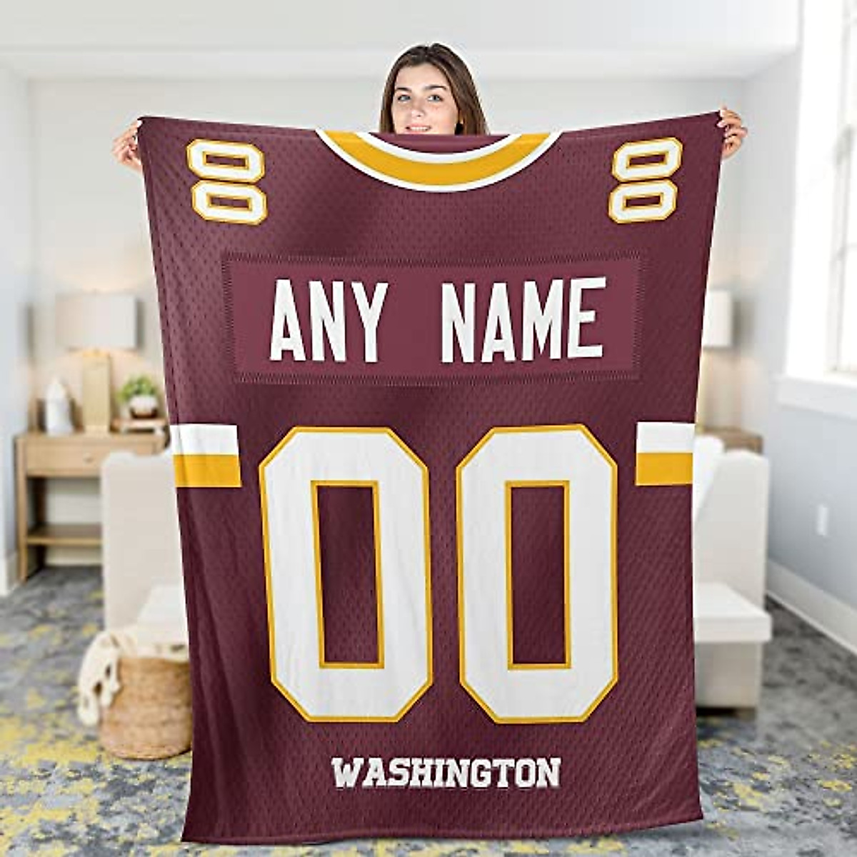 Football Team Blanket Washington Custom Any Name And Number For Fans, New Skin Kids, This Used To Be Washington