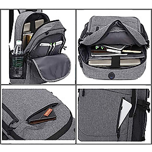 KOLAKO Travel Backpack Waterproof Large Sports Basketball Bookbag Backpack Anti Thief Business Backpacks Daypack Fit 17.3 Inch Laptop Gray