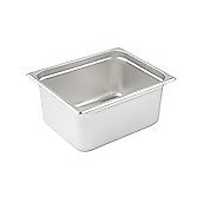 Winco SPJL-206 Steam Table Pan, Half Size, 6" Deep, Standard Weight S/S Set of 2