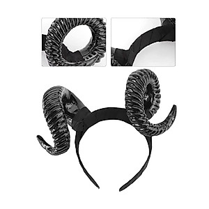 Beaupretty Gothic Sheep Horn Headband Forest Animal Cosplay Photograph Exhibition for Halloween Costume Party Photo