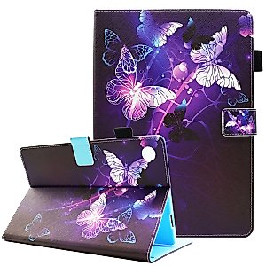 Nannxiebky Samsung Galaxy Tab A8 Case 10.5 Inch 2022, Multi-Viewing Angle Folio Stand Case with Auto Sleep Wake Feature for Galaxy A8 Tablet 2022 Model SM-X200/X205/X207, 02 Purple Butterfly