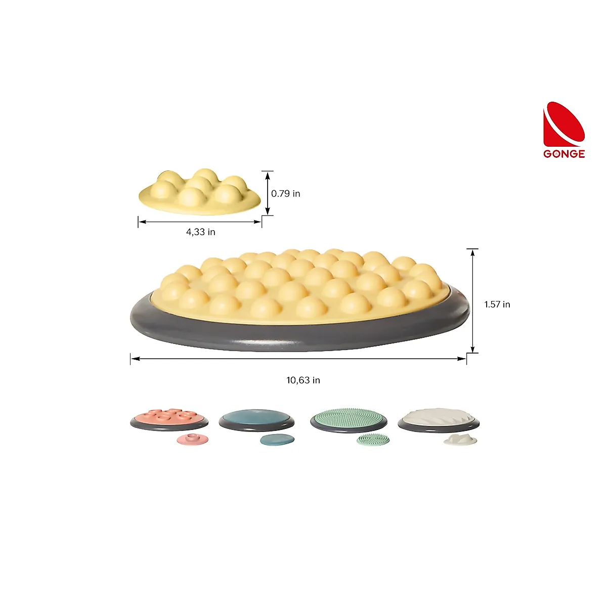 GONGE Tactile Sensory Discs - Set of 10 Textured Stepping Discs, Sensory Exploration, Cognitive Development - Includes Blindfold - Ages 1 and up - Nordic