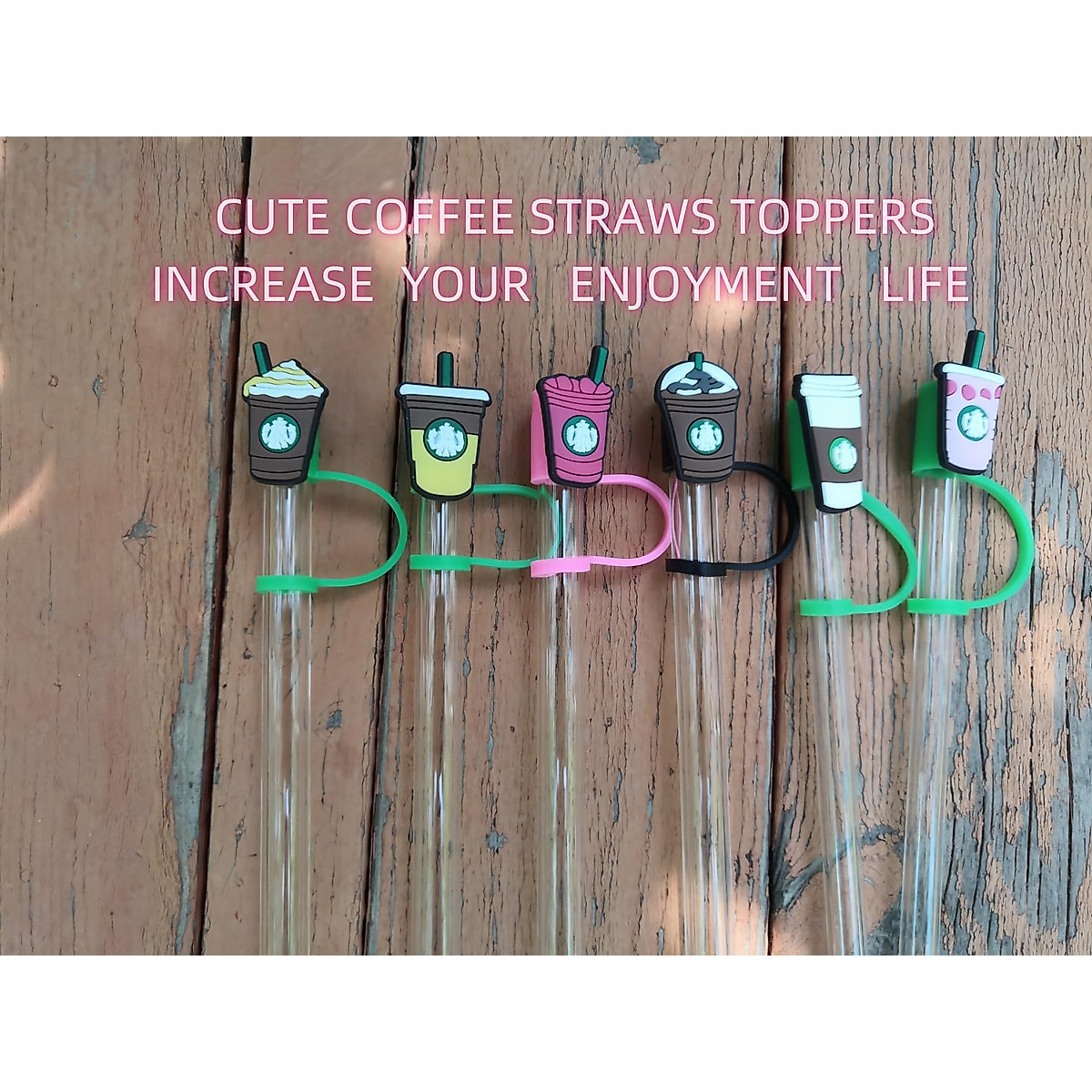 8mm Straw Covers Tips for Stanley Cup, 6Pcs Reusable Drinking Stanley Straw Topper, Splash Proof Straw Protector, Straw Cover Cap for Stanley Cup Accessories。