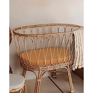 Muslin Bassinet Sheet for Baby Boy, Girl and Unisex, Ultra Soft Bedside Bassinet Sheets Fitted for Oval, Rectangle and Hourglass Mattress Pad, 2 Pack (Retro Yellow&Beige)