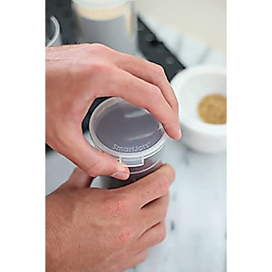 SmartJars® Pegboard Organizer Accessories Storage Jars, Pegboard Jars for Garage Organization, Craft Room, or Pantry, Pegboard Bins with Lids, Pegboard Wall Organizer, Starter Pack of 6 (Black)