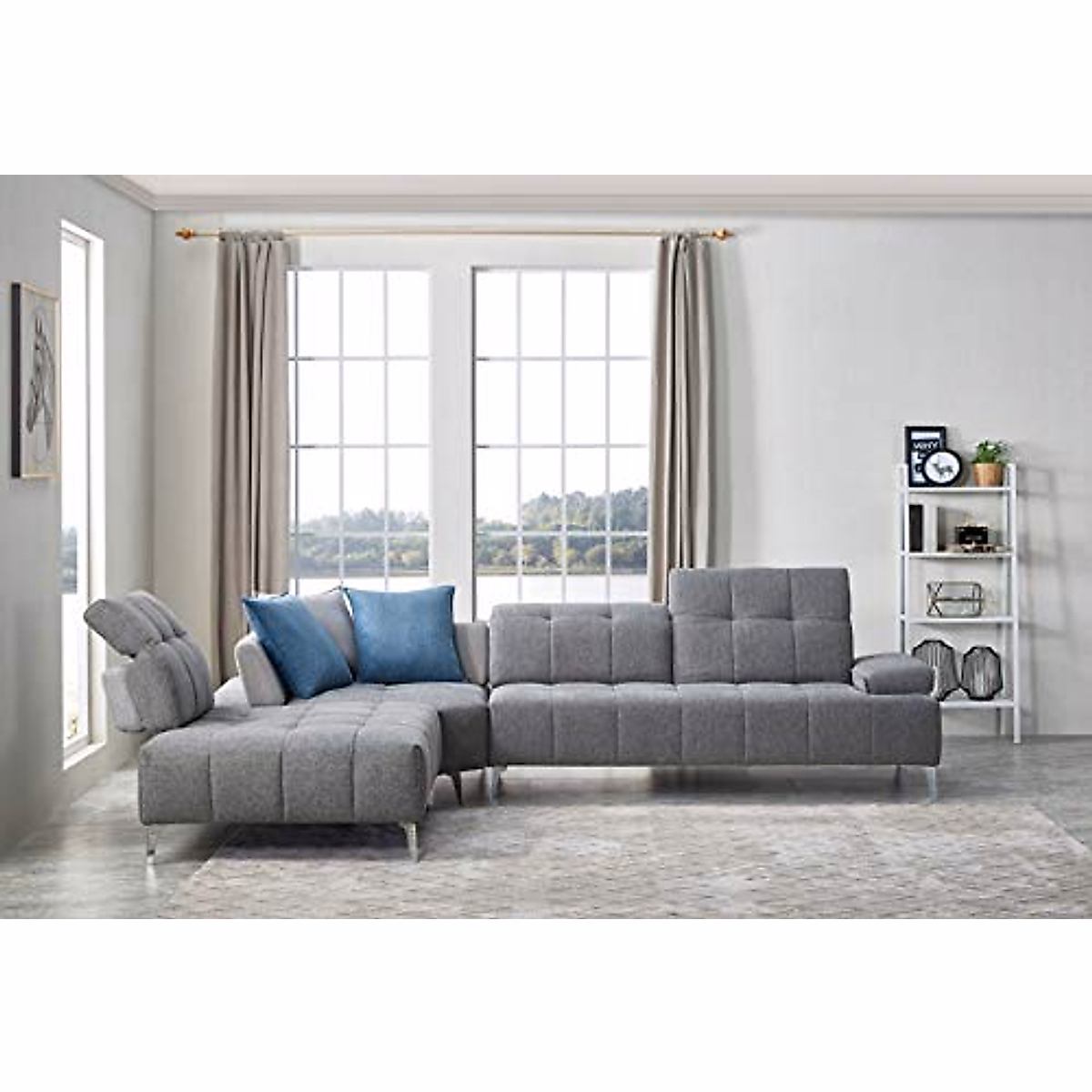 Limari Home Caprock Sectional Sofa, Gray