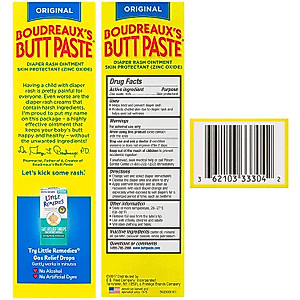 Boudreaux's Boudreaux's Butt Paste, Diaper Rash Ointment, Tube 4 oz (Quantity of 3)