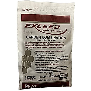 Exceed Pea and Bean Inoculant - Nitrogen for Peas and Beans - Garden Combo - Treats 8 Pounds of Seed - (1.5 OZ)