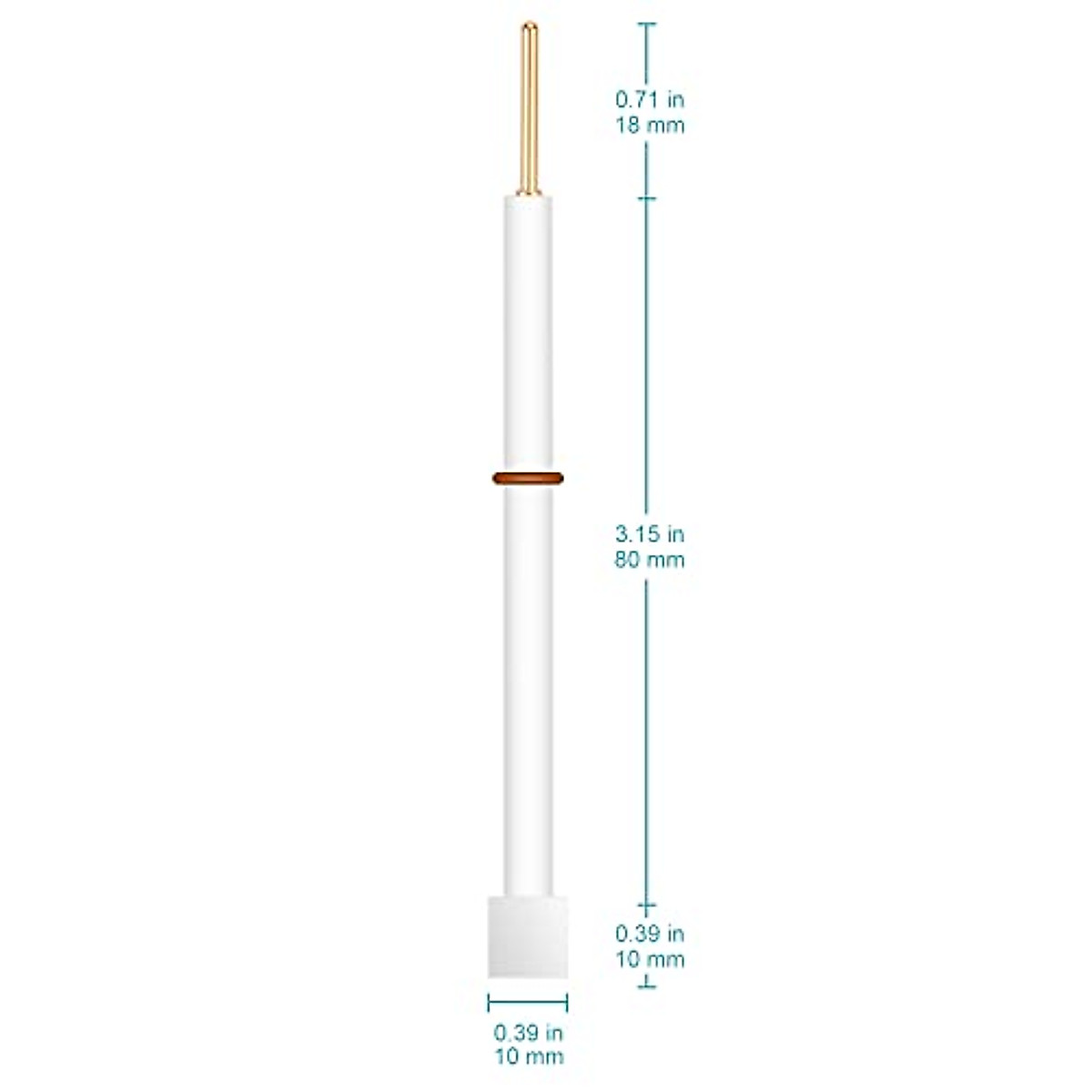 stonylab Platinum Sheet Electrode, 99.99% Purity 10x10x0.1mm Pt Plate Electrode Platinum Foil Electrode with PTFE Body