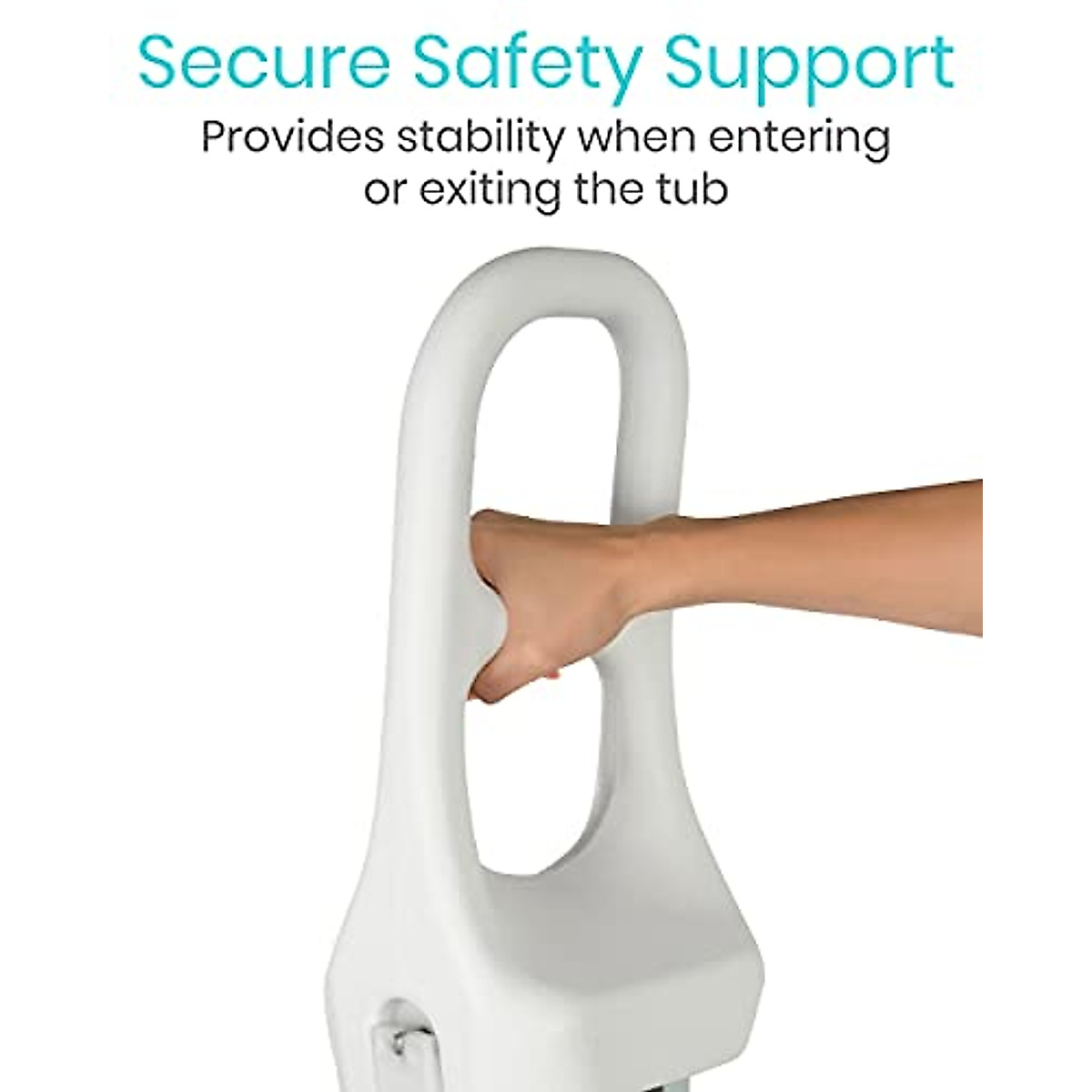 Vive Bathtub Rail - Bathroom Tub Safety Rail Heavy Duty for Seniors, Elderly, Handicap and Disabled - Clamp Railing Bath Support - Adjustable Shower Hand Grip - Handle Assist Grab Bar - Fits Most Tubs