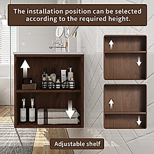 Voohek Bathroom Vanity Set, Cabinet & Sink Combo, for Apartment Dorm, Kitchen, Home Office, 30 Inch (Side Storage), Brown Oak