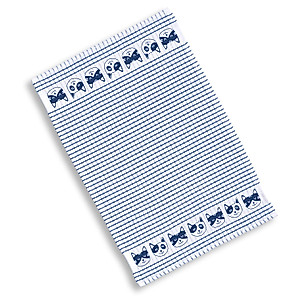 Cackleberry Home Cat Faces Terrycloth Kitchen Towels Windowpane Check Fabric, Set of 4 (Assorted)