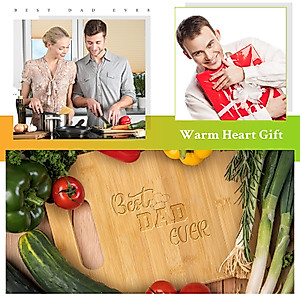 Meanplan Dad Cutting Board Gifts for Dad from Daughter, Best Dad Ever Gifts, Father' S Day Gifts, Gifts for Husband from Wife, Stuff for Dads Cooking Board Gift Set for Papa Stepfather Godfather