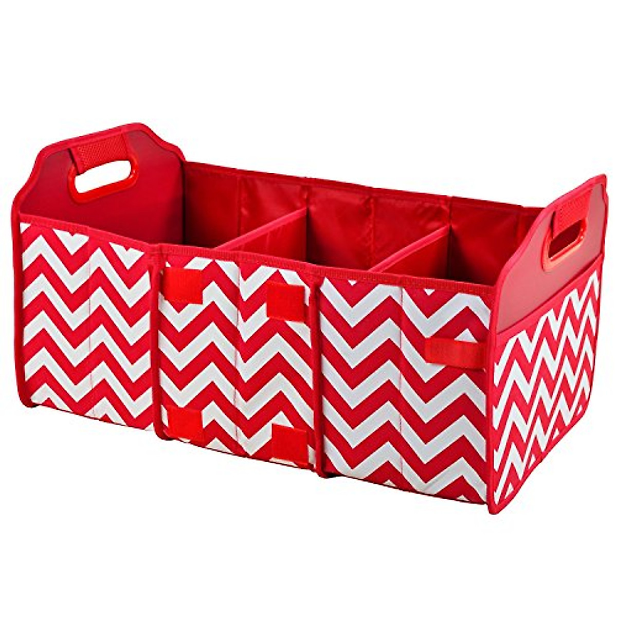 Picnic at Ascot Original Folding Trunk Organizer With Cooler, Red Chevron