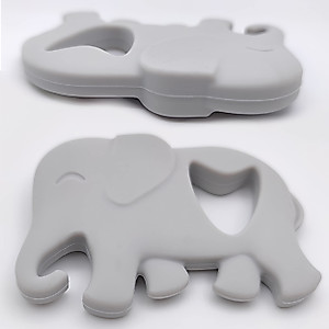 Baby Teething Toys Baby Teethers for Babies 0-6 Months 6-12 Months Infants (Glacier Gray, Elephant)
