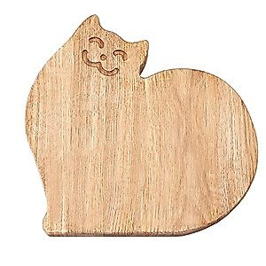 COOKAREA inspo, Heart Cat Premium Oak Cutting Board for Kitchen, Reversible, Serving board for Charcuterie, Vegetables and Meat, 10" x 10" x 1" (Oak, Natural)