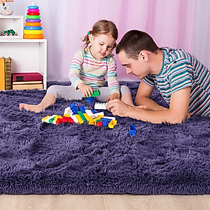 Noahas Fluffy Taro Purple Rug for Living Room 8x10 Area Rugs,Thick Plush Shag Rug,Large Living Room Rugs,Big Fuzzy Carpet,Shaggy Rugs for Bedroom,Soft Comfy Kids Nursery Rug Living Room Decor