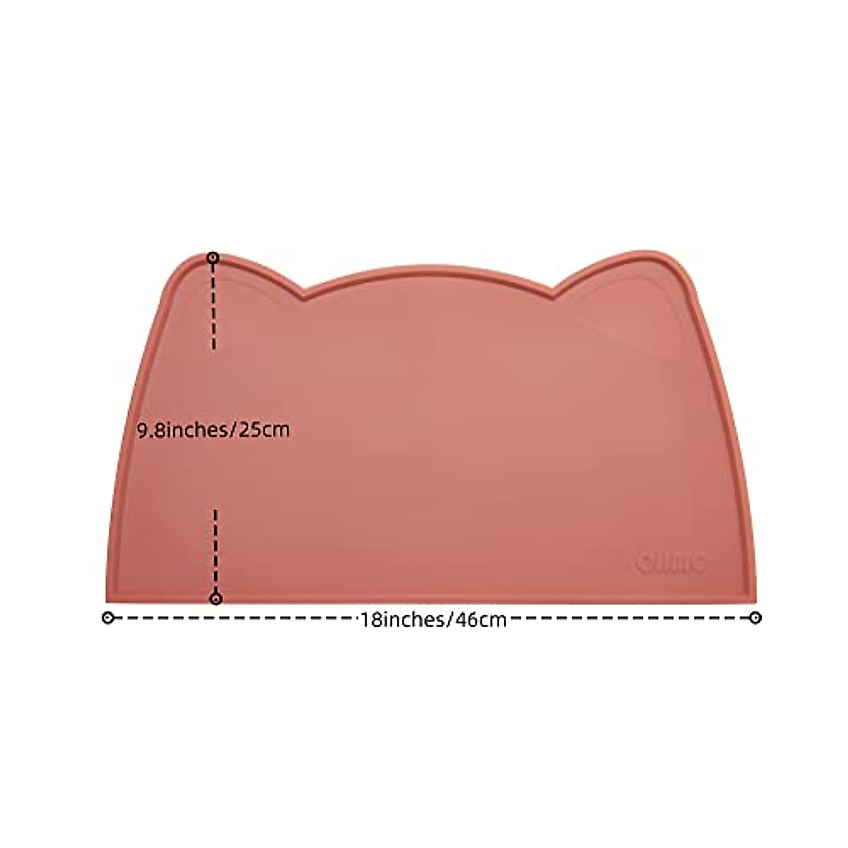 OHMO - Cat Food Mat, Silicone Pet Feeding Mat for Floor Non-Skid Waterproof Dog Water Bowl Tray, Easy to Clean Pet Placemat (Erythrinus, 18 * 9.8'')
