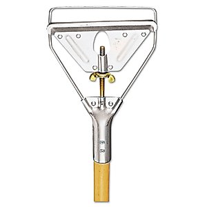 UNISAN UNS 603 Screw Clamp Metal Head Wooden Mop Handle, #20+, 1 1/8" Diameter x 63", Natural