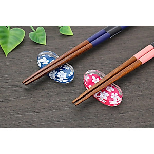 Ishida Chopsticks, Made in Japan, Black/Pink, Product Size: Chopsticks: 9.1 inches (23 cm), 8.3 inches (21 cm), Chopsticks Rest: 1.8 x 1.0 x 0.2 inches (4.5 x 2.5 x 0.7 cm)