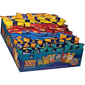 Wise Snacks Grab and Snack Chips Original Mix Variety Bulk Snack for Fun and Tasty Snacking 0.75 Ounce, 50 Count Gluten Free, 0g Trans Fat, No Preservatives