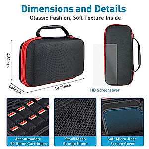 Caikvwen Switch Case, Compatible With Nintendo Switch Oled Case, Classic Switch Oled Carrying Case, Portable Switch Oled Carrying Case for Nintendo, Multi Card Slot High Capacity Switch Traveling Case