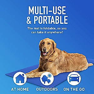 Chillz Dog Cooling Mat, Large - Pressure Activated Pet Cooling Mat for Dogs - No Water or Refrigeration Needed - Non-Toxic Gel Cooling Pad, Ideal for Home, Travel and Crates - 36 x 20 Inches
