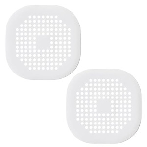 DISPRA Shower Drain Hair Catcher, Silicone Drain Protector, Durable Silicone Hair Stopper, Shower Drain Covers, Easy to Install and Clean, Bathtub Drain Cover for Kitchen Bathroom, White/Grey