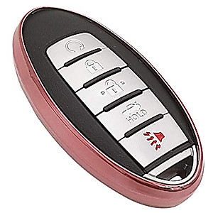Pink TPU Key Fob Cover Case Remote Holder Protector for 2017 2018 2019 2020 Nissan Altima Maxima Armada Rogue Leaf Sentra GT-R Infiniti G25 G35 G37 Q40 Q60 Q70 Q80