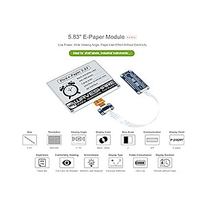 Waveshare 5.83inch E-Paper E-Ink Display Module for Raspberry Pi Pico 648×480 Pixels Black/White SPI Interface