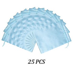 SENNAUX Satin Gift Bag 25PCS/50PCS/100PCS Satin Drawstring Bags Jewelry Bags Smooth Soft Silk Bags Satin Pouches for Baby Shower Wedding Party Favors Festival Christmas Valentine's Day (7x9 Inch (Pack of 25), Blue)