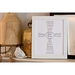 Jesus Loves Me Frame for Baby's Baptism, Dedication or Christening - Made in USA Frame - Gift for Granddaughter/Grandson/Godson/Goddaughter on Christening, Baptism, Dedication (White - Regular)