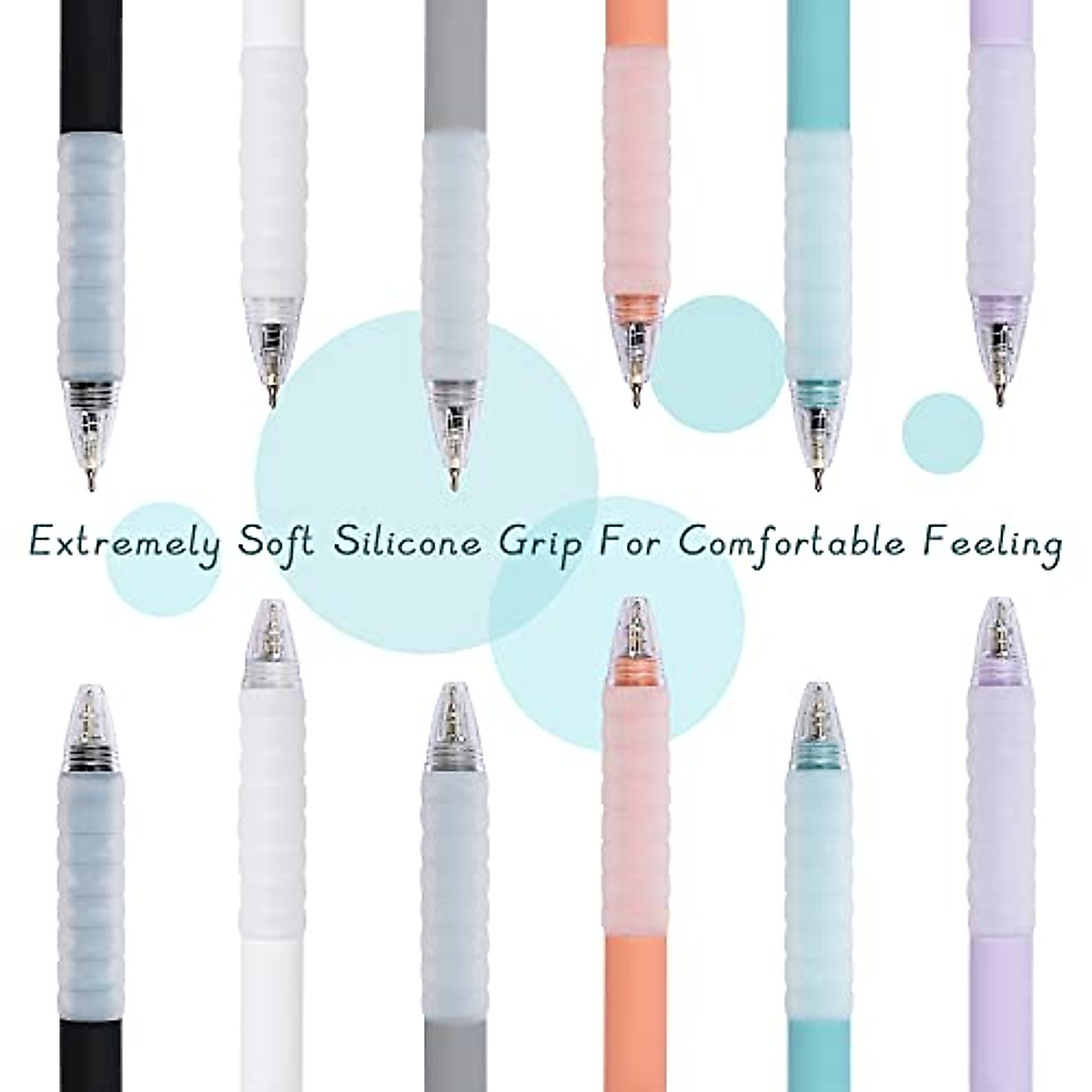 AZGO Ballpoint Pens Black Retractable Ink Writing Pen Office 0.7mm Ball Point Pen for Journaling (6-count)