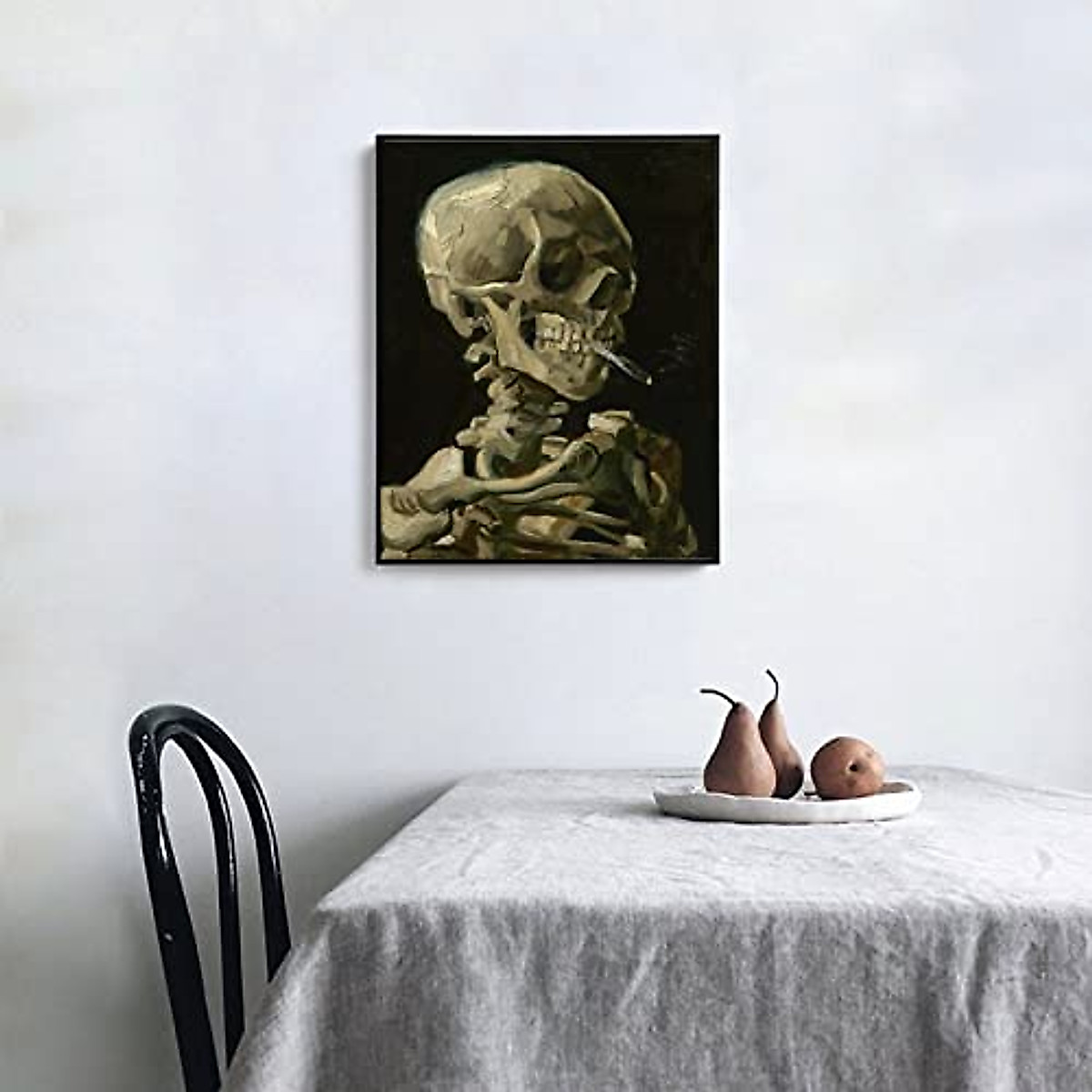 King Gift Skeleton Smoking by Vincent Van Gogh Canvas Wall Art Skull Art Van Gogh Poster Prints Pictures Artwork Home Decor Unframed (Skull with Burning Cigarette,12x16inches/30x40cm)