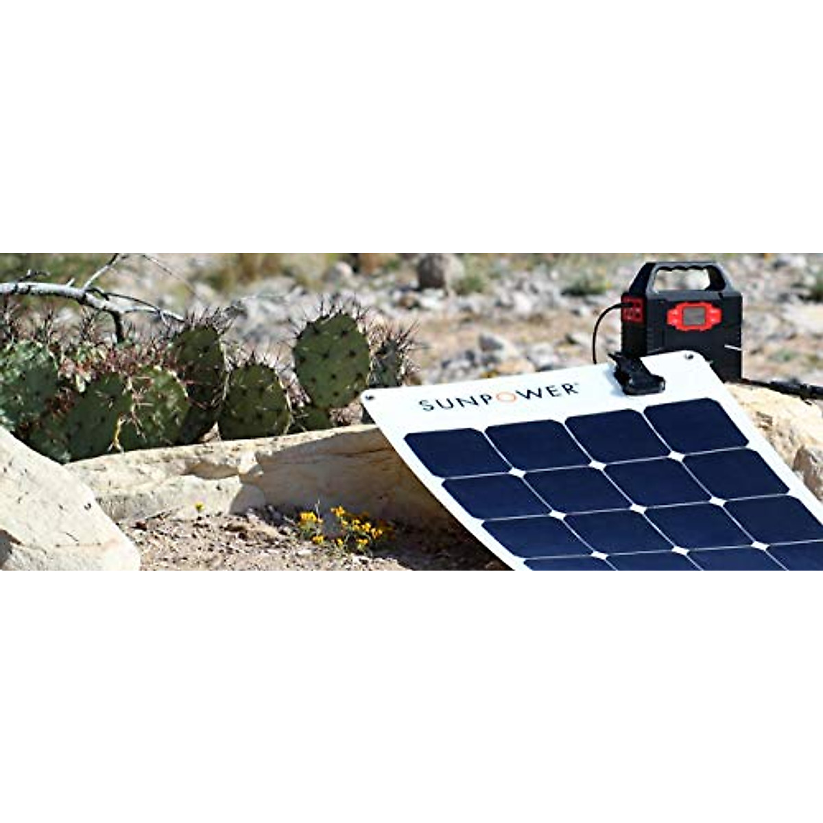 SUNPOWER Portable Solar Panels, Flexible Panel / Monocrystalline Cells / Lightweight/ MC4 Connectors Camping, boats, RV + more (100W)