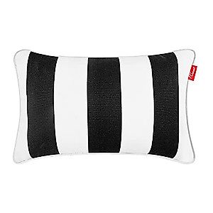 Pcinfuns Outdoor/Indoor Decorative Pillows,Water Repellent Throw Pillow,Garden Cushions for Home Patio Coach Sofa Use,Black White Stripe,20" x 12",Set of 2