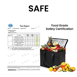 NZ home Insulated Cooler Bag and Food Warmer (XL Plus, 2 Pack) for Delivery & Grocery Shopping with Zippered Top, Gray