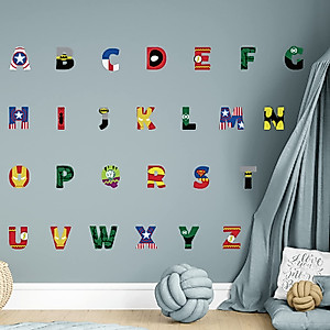 Alphabets Stickers ABC Letters Wall Stickers Kids Wall Decal Peel and Stick for Baby Boys Girls Bedroom Nursery Playroom Daycare Kids Room Wall Decor