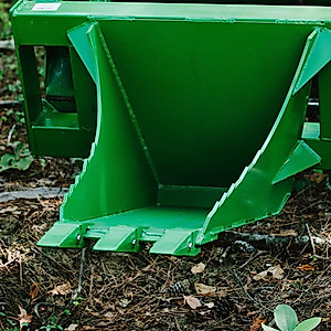 Titan Attachments USA Made Green Extreme Duty Stump Bucket Tree Spade Scoop Digger, Fits John Deere Hook and Pin