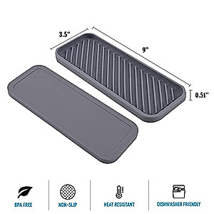 2PCS Silicone Sponge Holder Kitchen Sponge Holder,Silicone Sink Organizer Tray Organizer Tray for Bathroom, Soap Dispenser