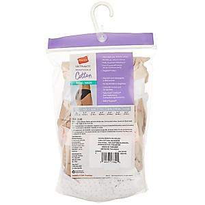 Hanes Ultimate Women's 6-Pack Breathable Cotton Bikini Panty, Soft Taupe, White, Nude, Light Buff, Nude Heather, Sugar Flower Sweet Dot, 6