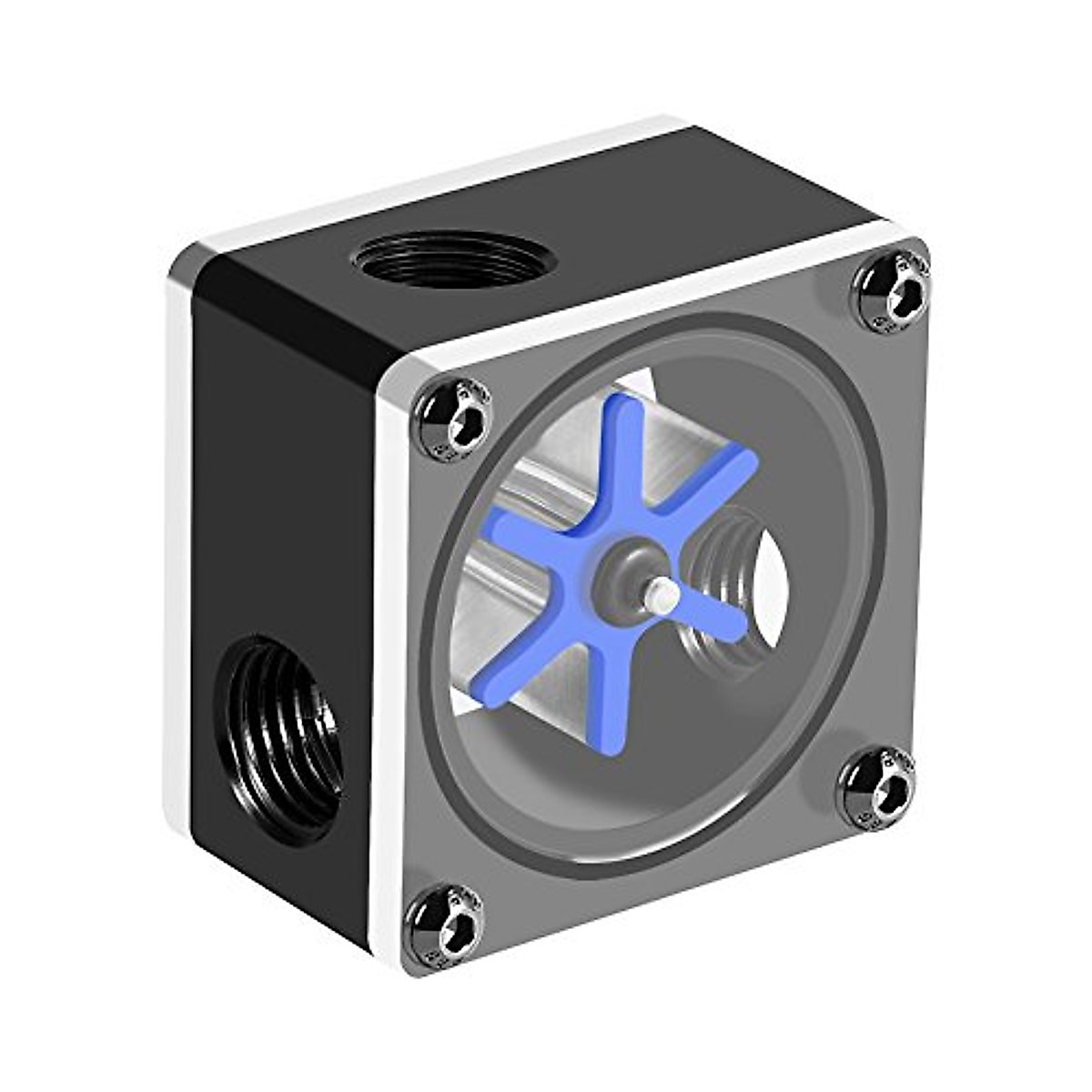 Fosa Meter Indicator, G1/4 Threaded 6 Impeller 3 Ways for PC Computer Water Cooling System