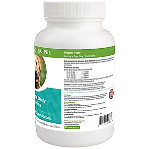 Only Natural Pet Ultimate Daily Vitamins - Complete Multivitamin Supplement for Dogs Balanced Health & Vitality - Senior Small & Large Canine Food Immune Digestive Support -180 Soft Chews Tablets
