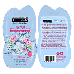 FREEMAN Facial Mask Variety Pack: Oil Absorbing and Anti Stress Clay, Detoxifying Charcoal Mud, Clearing Peel Off, Hydrating Gel Cream Beauty Face Masks, 6 count