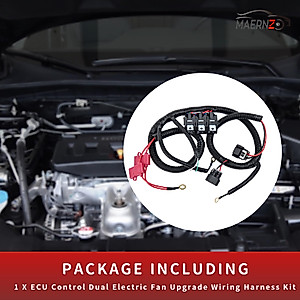 Maernz Dual Electric Fan Wiring Kit Compatible with GM 1999–2006 ECU Control Dual Electric Fan Wiring Harness Kit Replaces# 7L5533A226T 7l5533a226t