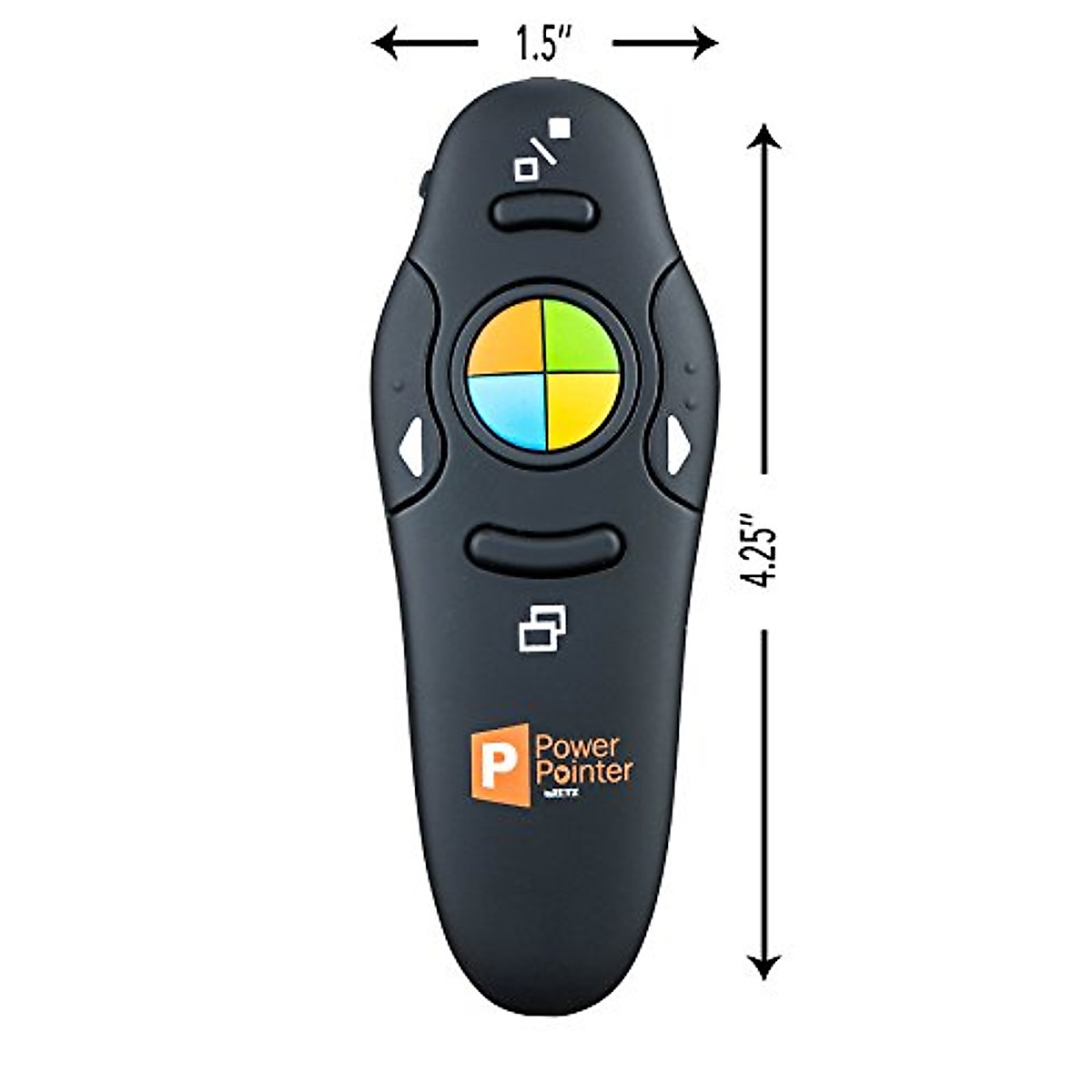 PowerPoint Presentation Clicker, USB Wireless Presenter Remote with Lazer Pointer, Black, for Microsoft Power Point RF 2.4 GHz