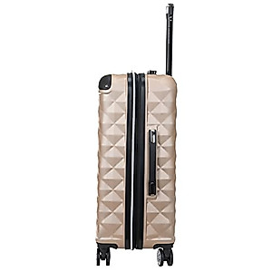 Kenneth Cole REACTION Diamond Tower Collection Lightweight Hardside Expandable 8-Wheel Spinner Travel Luggage, Rose Champagne, 24-Inch Checked
