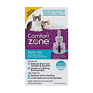 Comfort Zone Basic Multicat Diffuser Refill for Cat Calming, Single Refill (100526066)