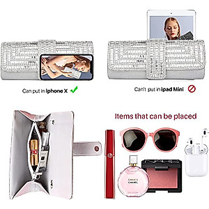 Women Evening Rhinestone Bags,Wedding Cocktail Prom Clutches Party Sparkling Rhinestone Purse (Black)