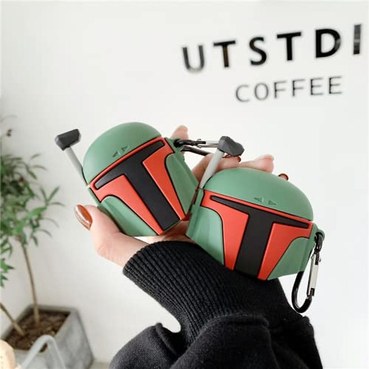 HENJI Case for AirPods 3rd Generation, 3D Popular Cute Mandalorian Boba Fett Design Soft Silicone Portable&Shockproof Cover for Apple Airpods 3 2021 (Boba Fett)